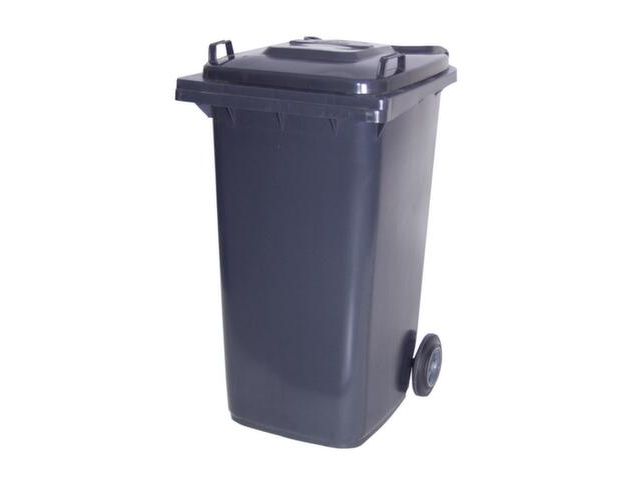 Vuilcontainer PE 240 liter HxBxD 1100x580x740mm met wielen grijs ...